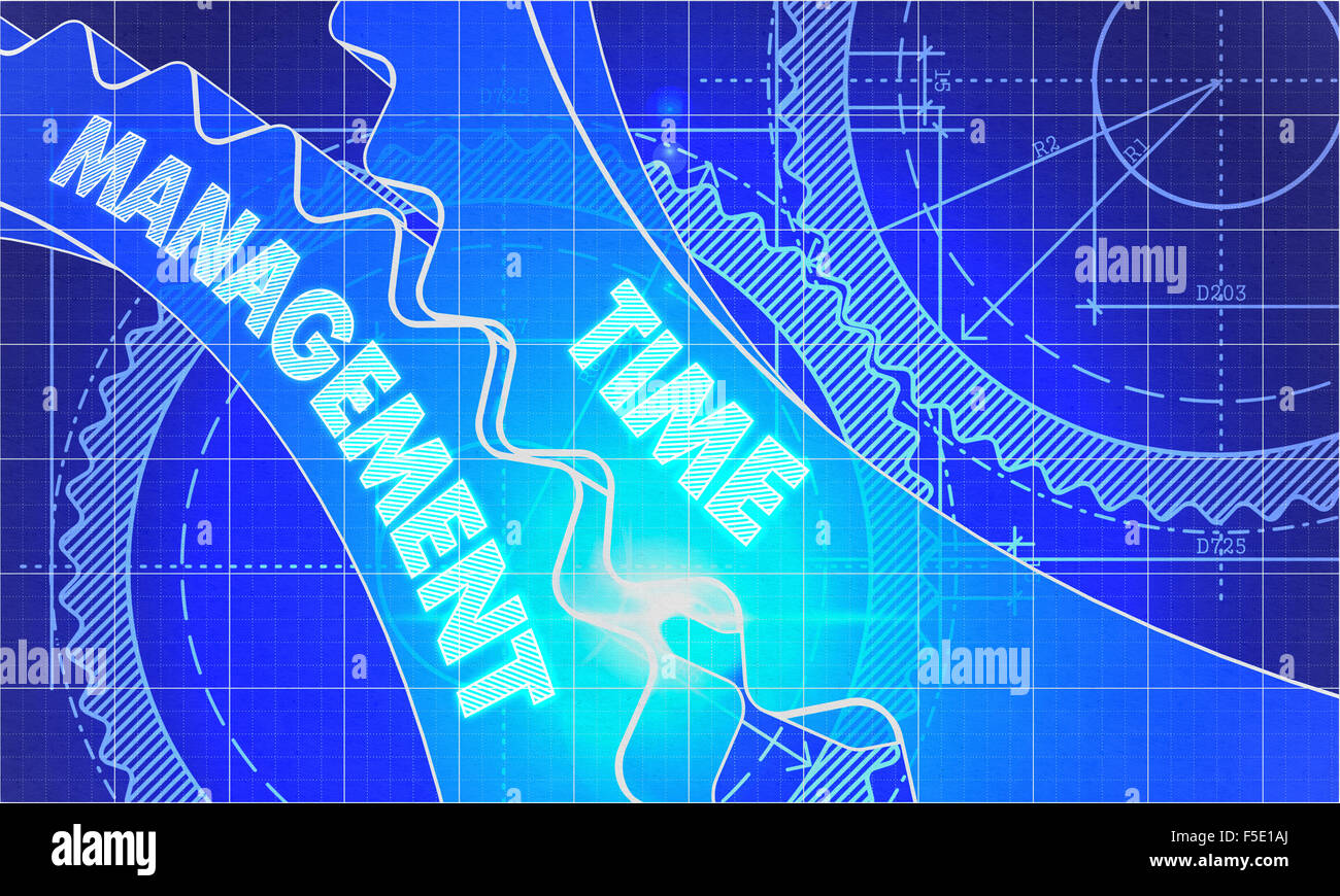 Time Management Concept. Blueprint of Gears Stock Photo - Alamy