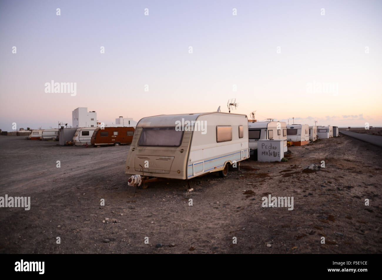Caravan Park in the Desert Stock Photo - Alamy