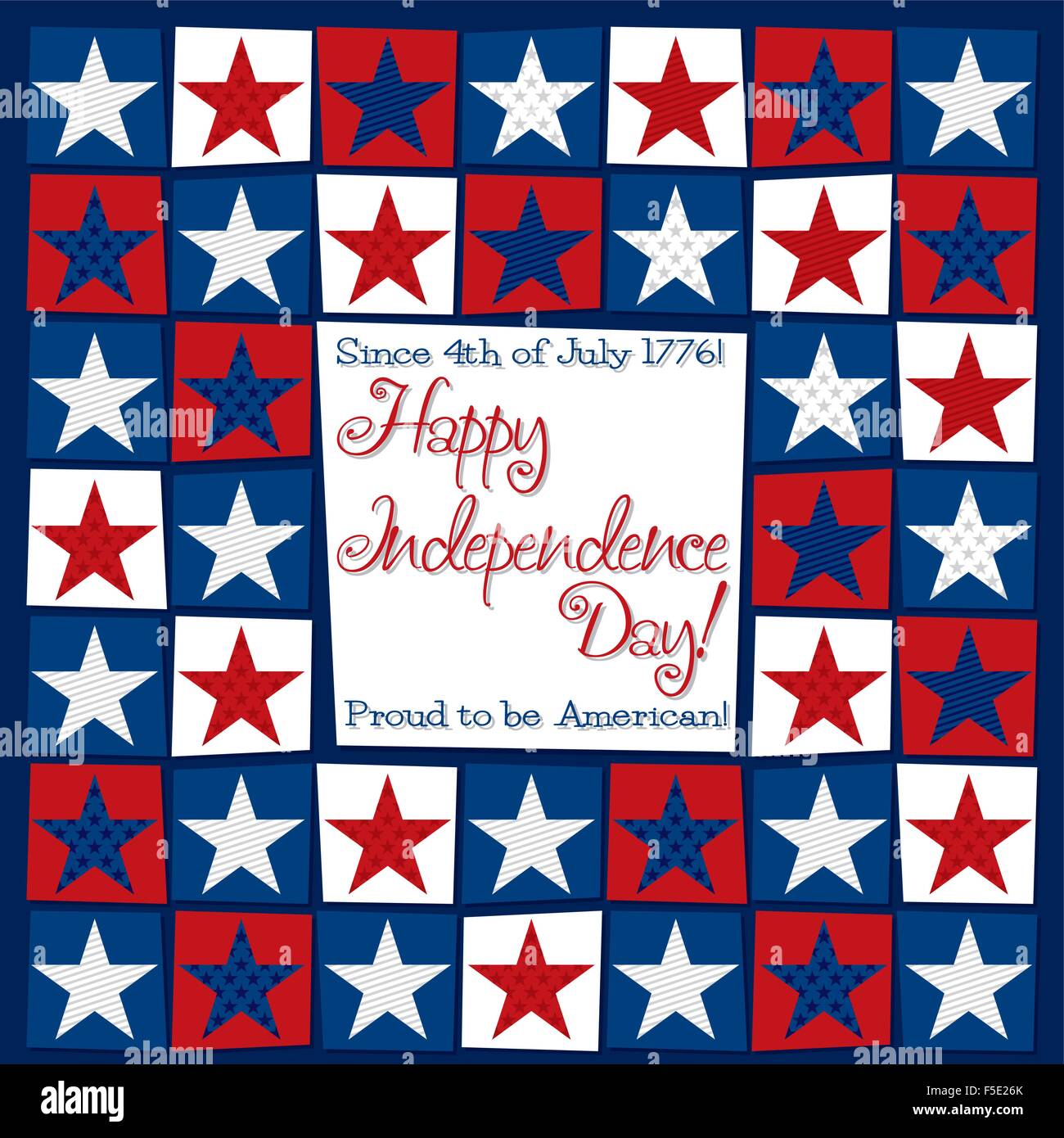Mosaic funky Independence Day card in vector format Stock Vector Image ...