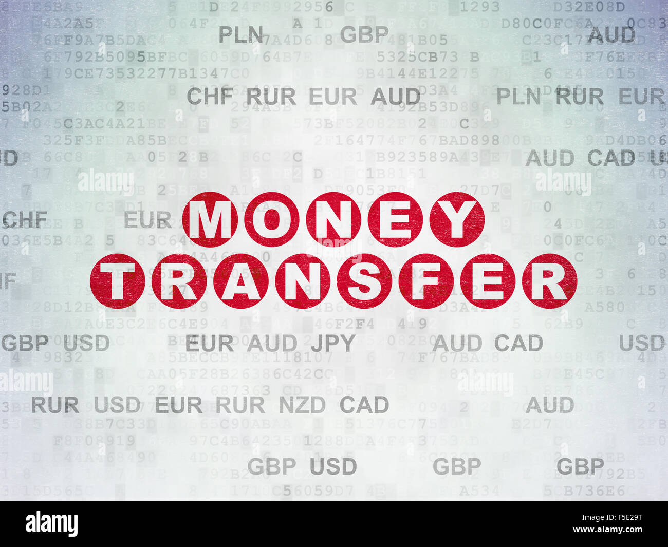 Currency concept: Money Transfer on Digital Paper background Stock ...