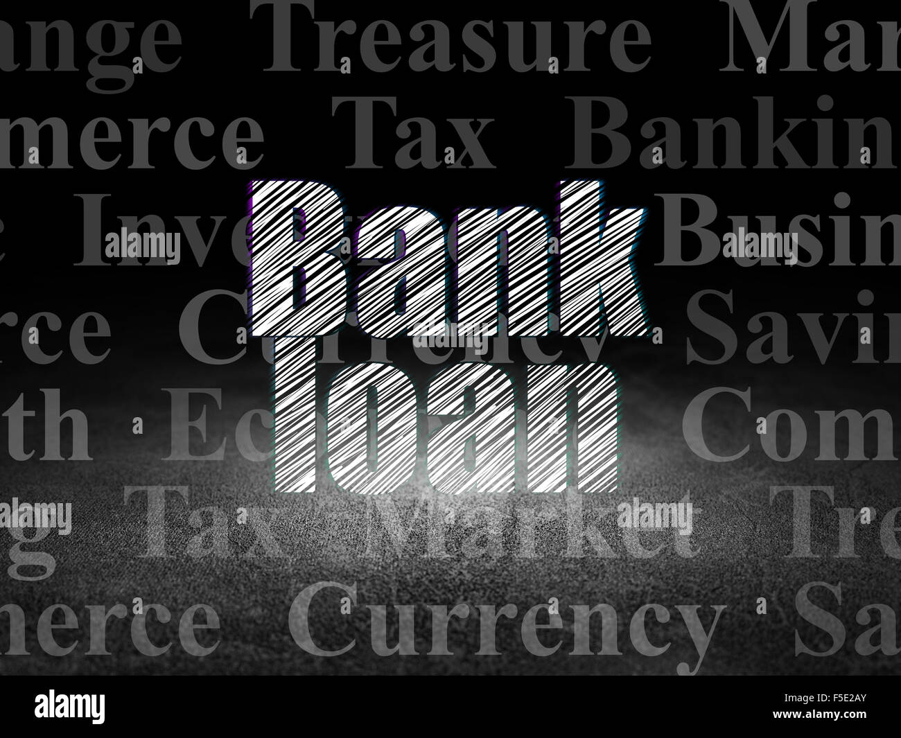 Banking concept: Bank Loan in grunge dark room Stock Photo - Alamy