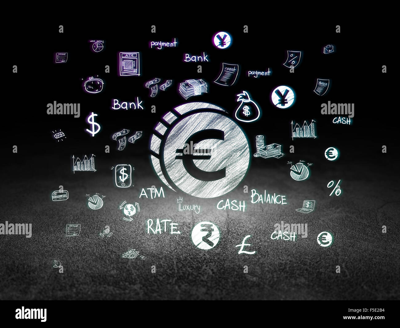 Currency concept: Euro Coin in grunge dark room Stock Photo - Alamy