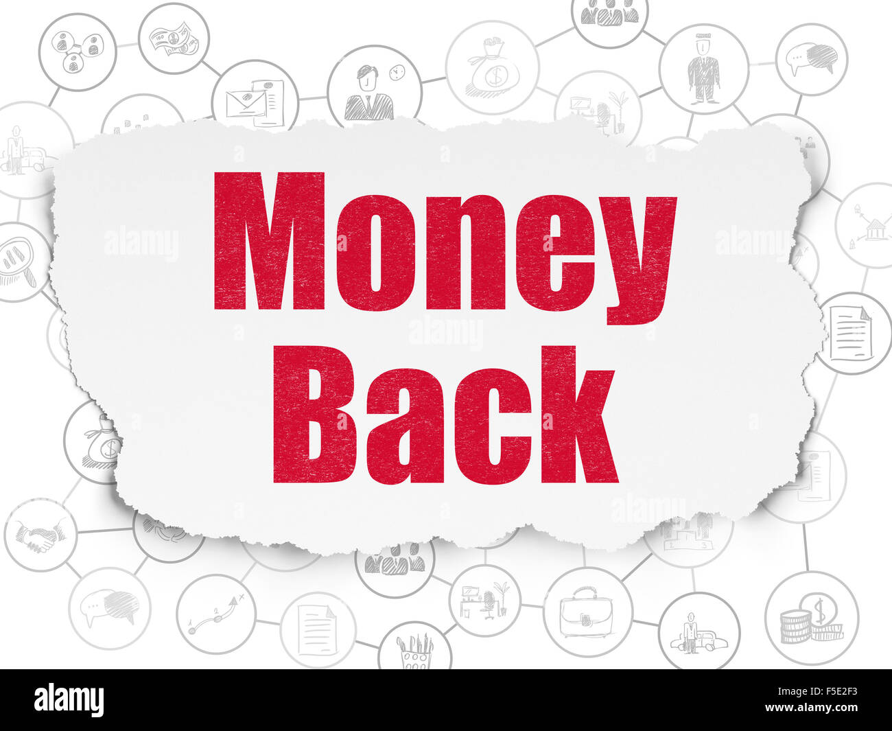 Finance concept: Money Back on Torn Paper background Stock Photo - Alamy
