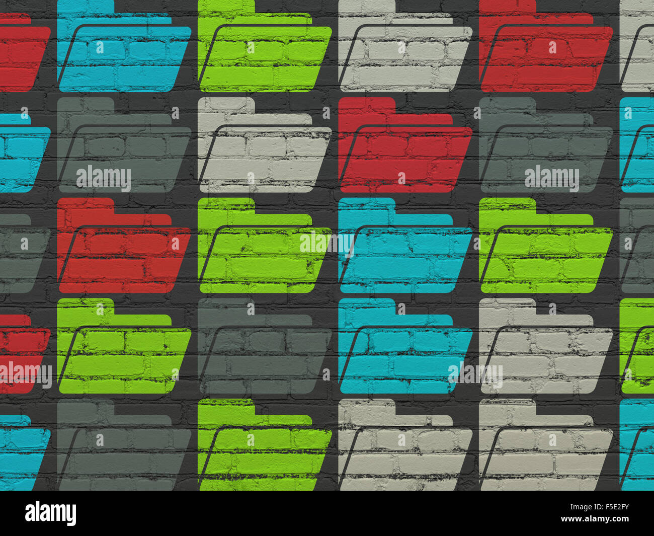 Finance concept: Folder icons on wall background Stock Photo - Alamy