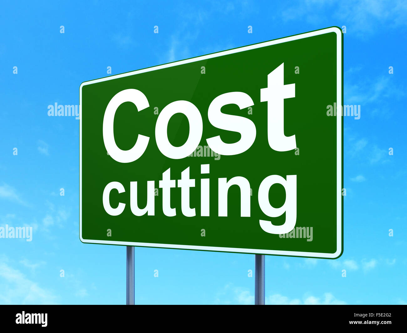 Business concept: Cost Cutting on road sign background Stock Photo - Alamy