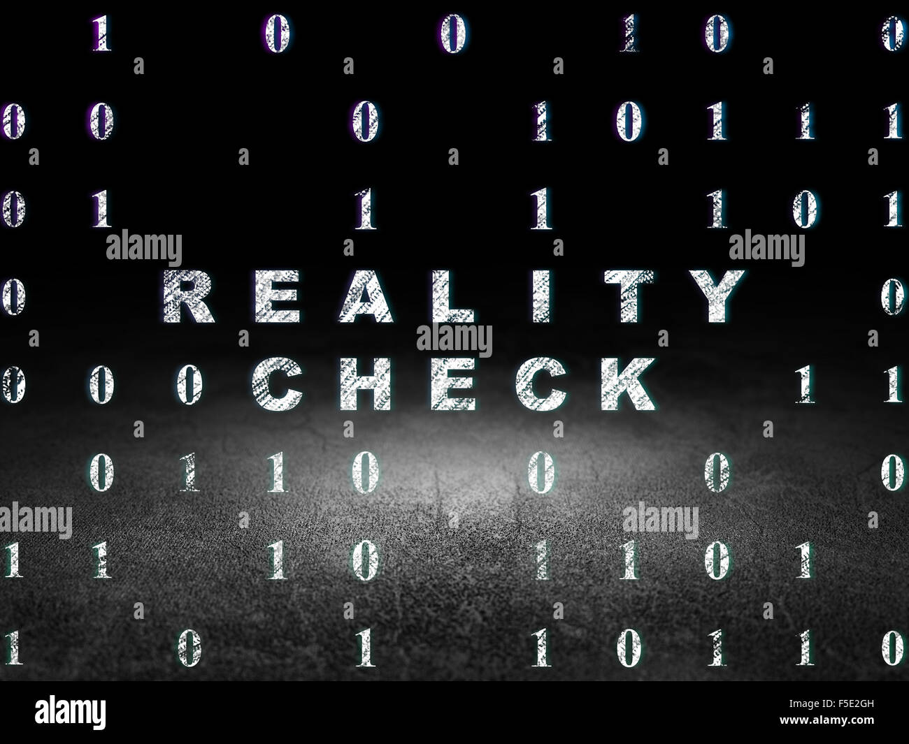 Finance concept: Reality Check in grunge dark room Stock Photo - Alamy