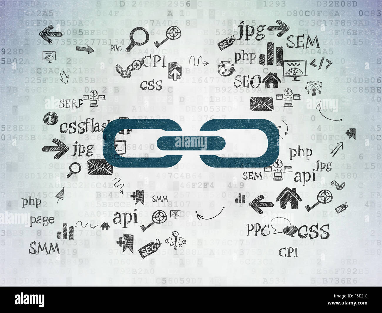 Web development concept: Link on Digital Paper background Stock Photo ...