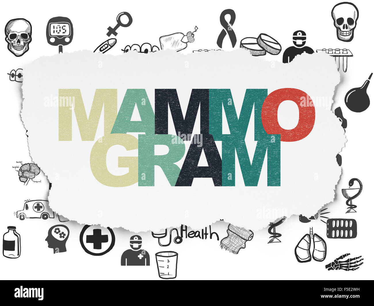 Medicine concept: Mammogram on Torn Paper background Stock Photo - Alamy