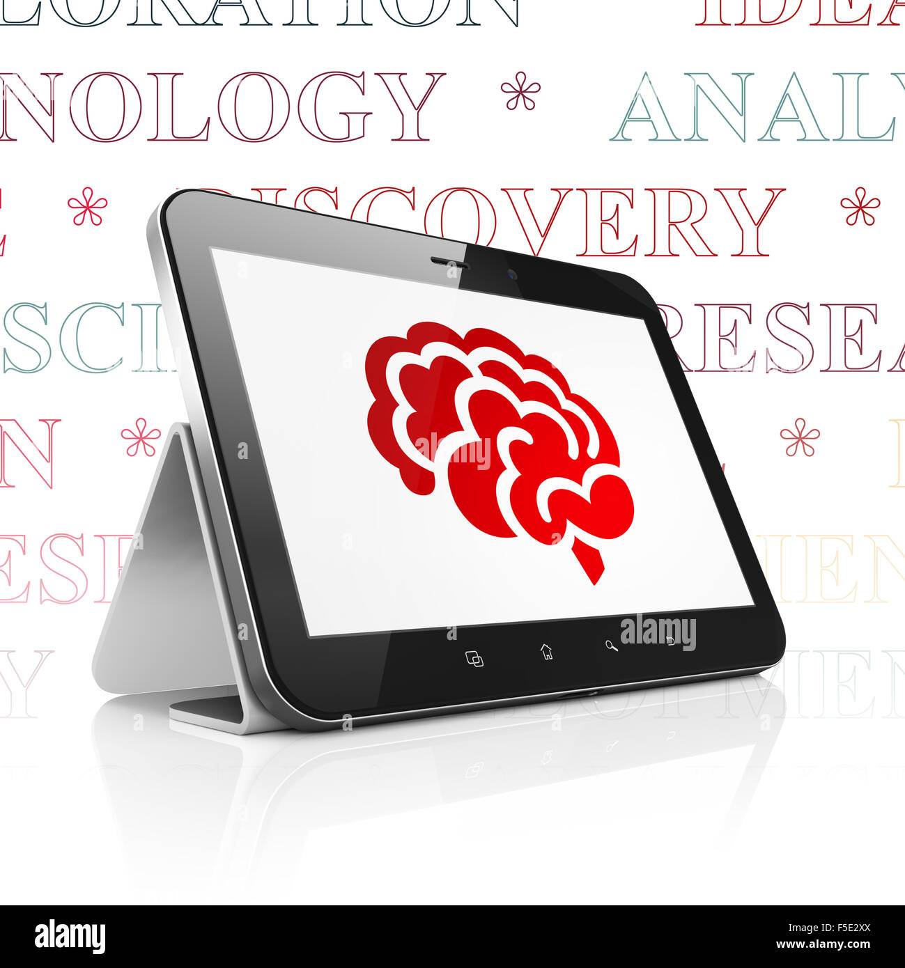 Science concept: Tablet Computer with Brain on display Stock Photo - Alamy