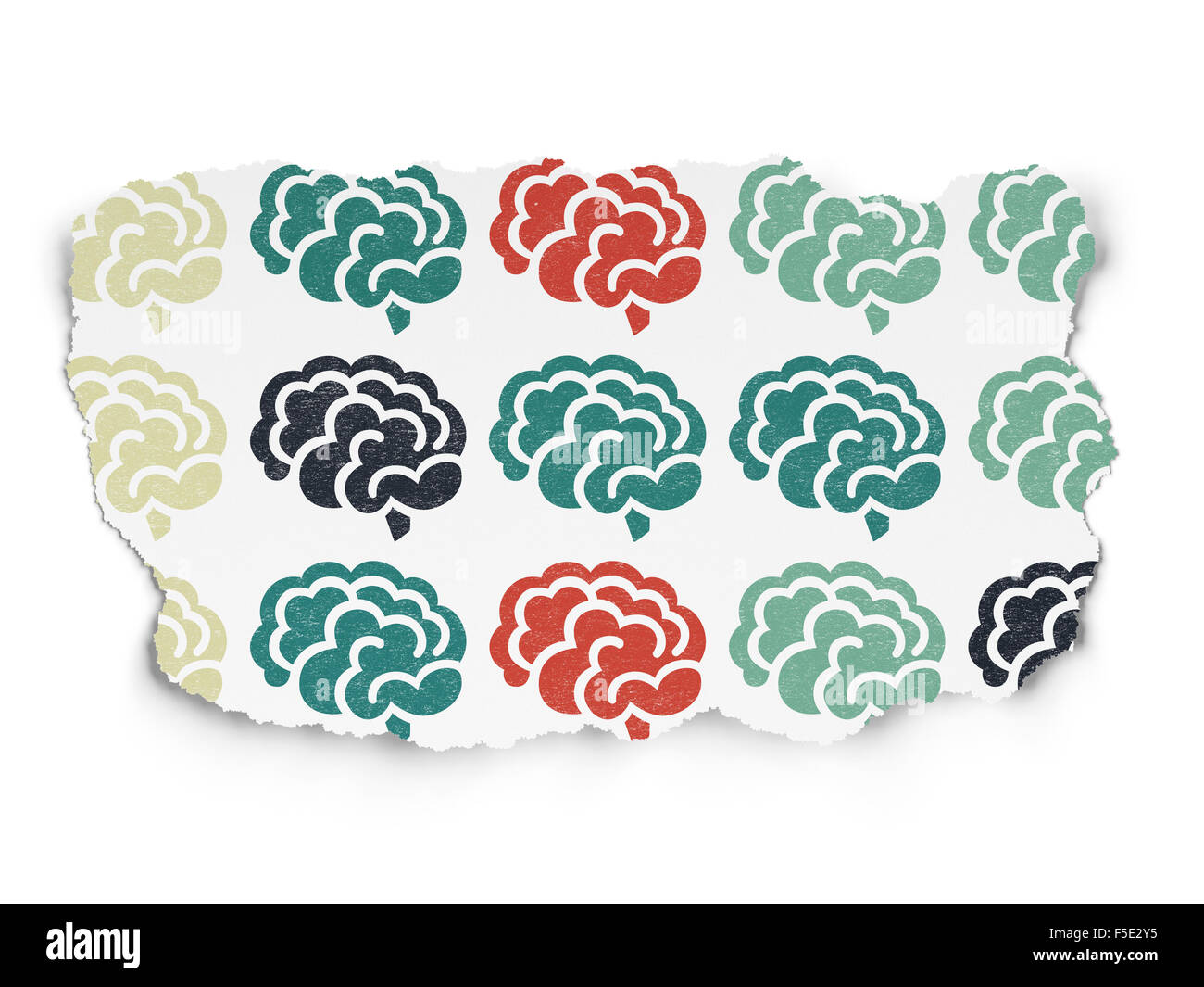 Science concept: Brain icons on Torn Paper background Stock Photo - Alamy