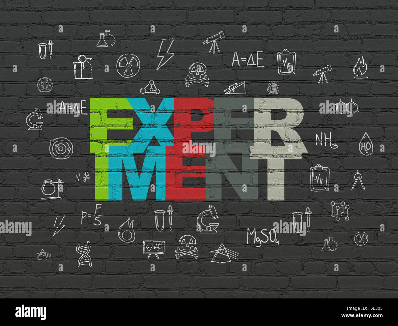 Science concept: Experiment on wall background Stock Photo - Alamy