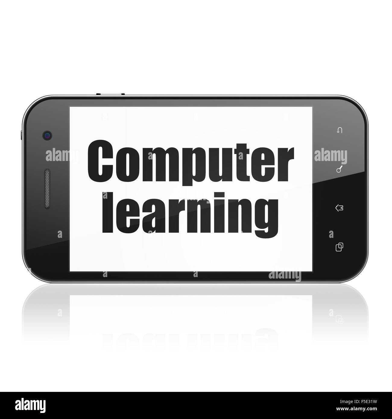 Learning concept: Smartphone with Computer Learning on display Stock ...