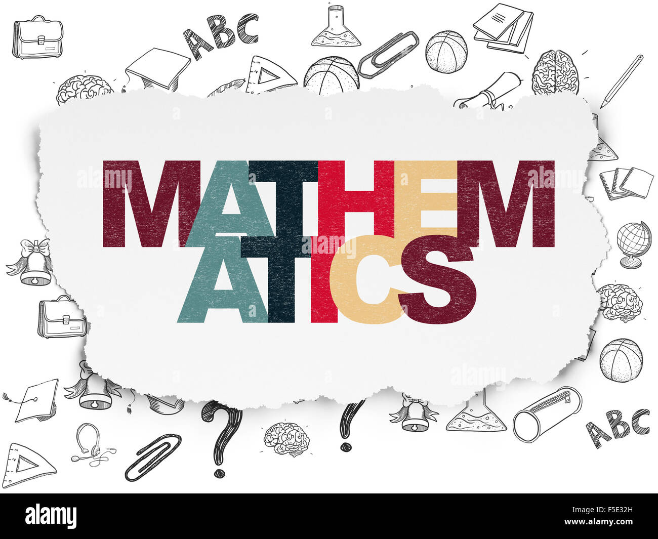 Studying concept: Mathematics on Torn Paper background Stock Photo - Alamy
