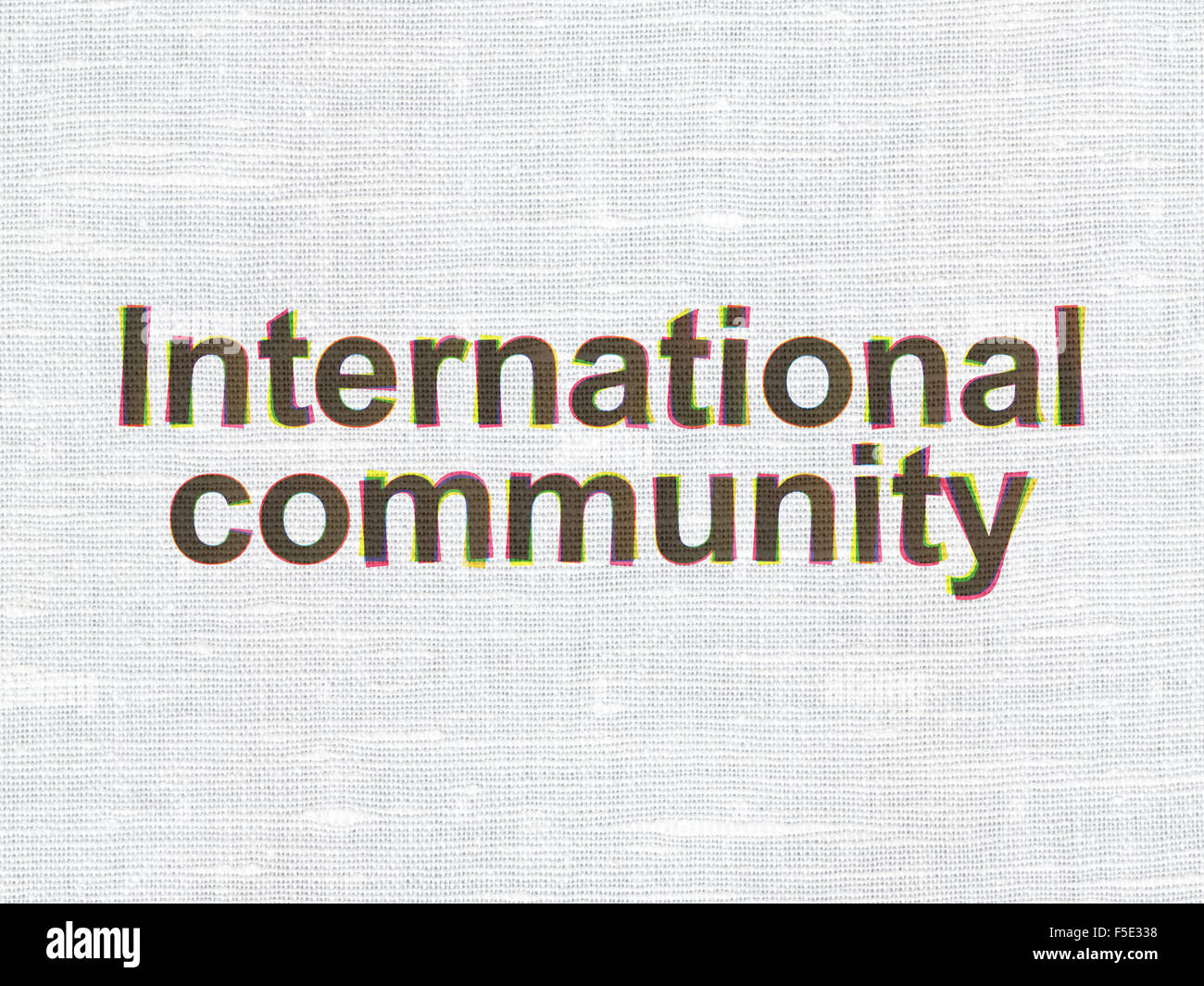 Politics concept: International Community on fabric texture background ...