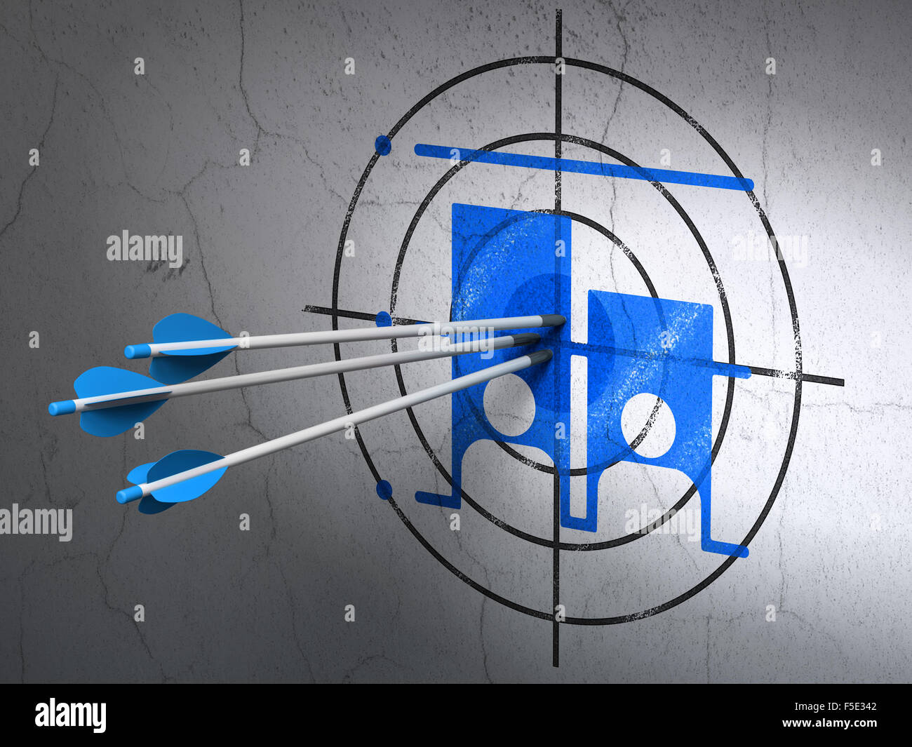 Political concept: arrows in Election target on wall background Stock ...