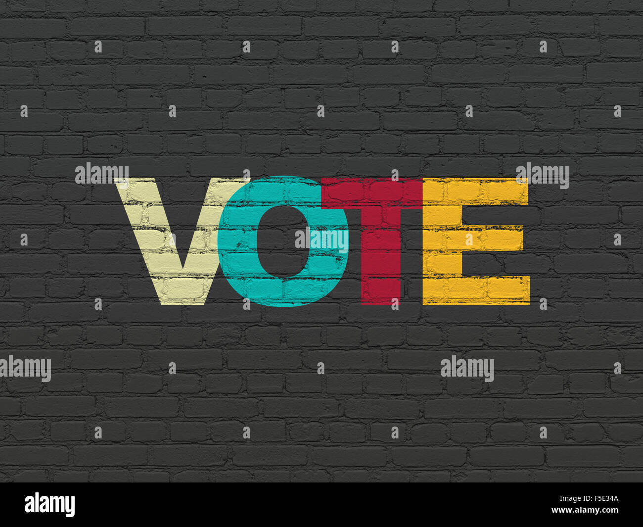 Politics concept: Vote on wall background Stock Photo - Alamy