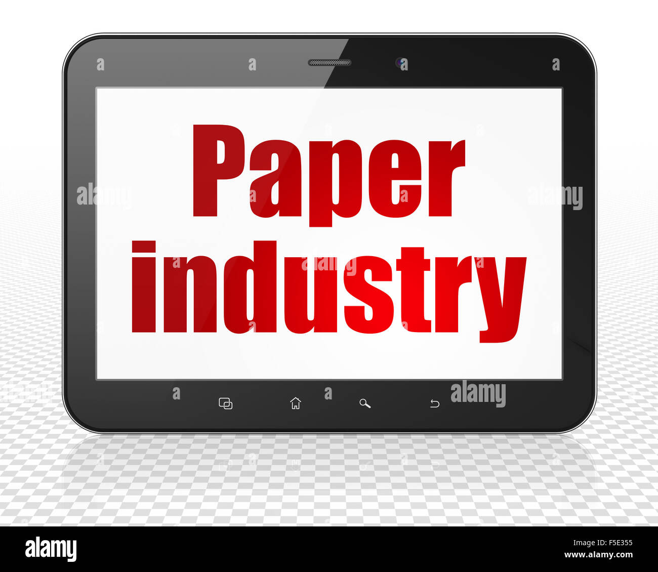 Manufacuring concept: Tablet Pc Computer with Paper Industry on display ...
