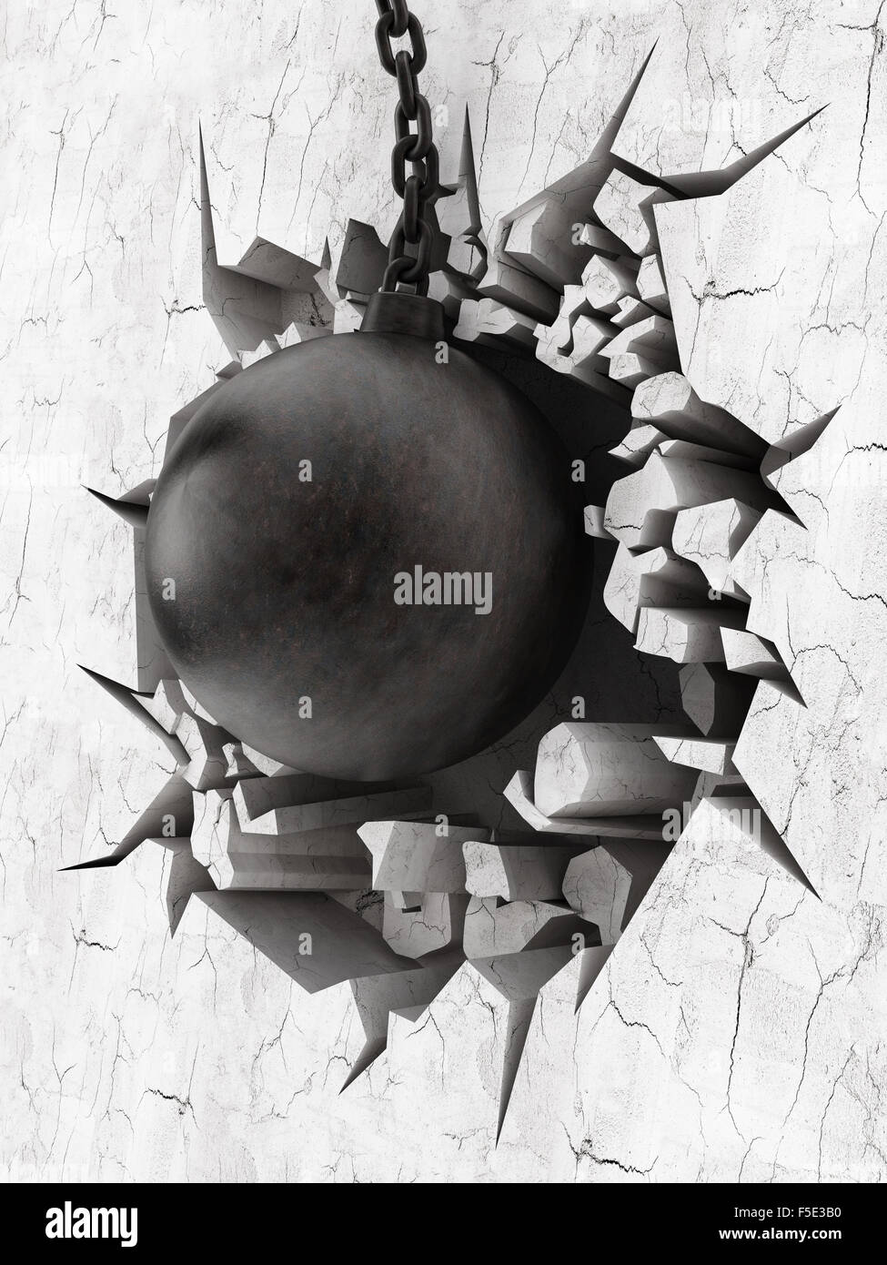 Wrecking ball demolition to wall hi-res stock photography and images ...