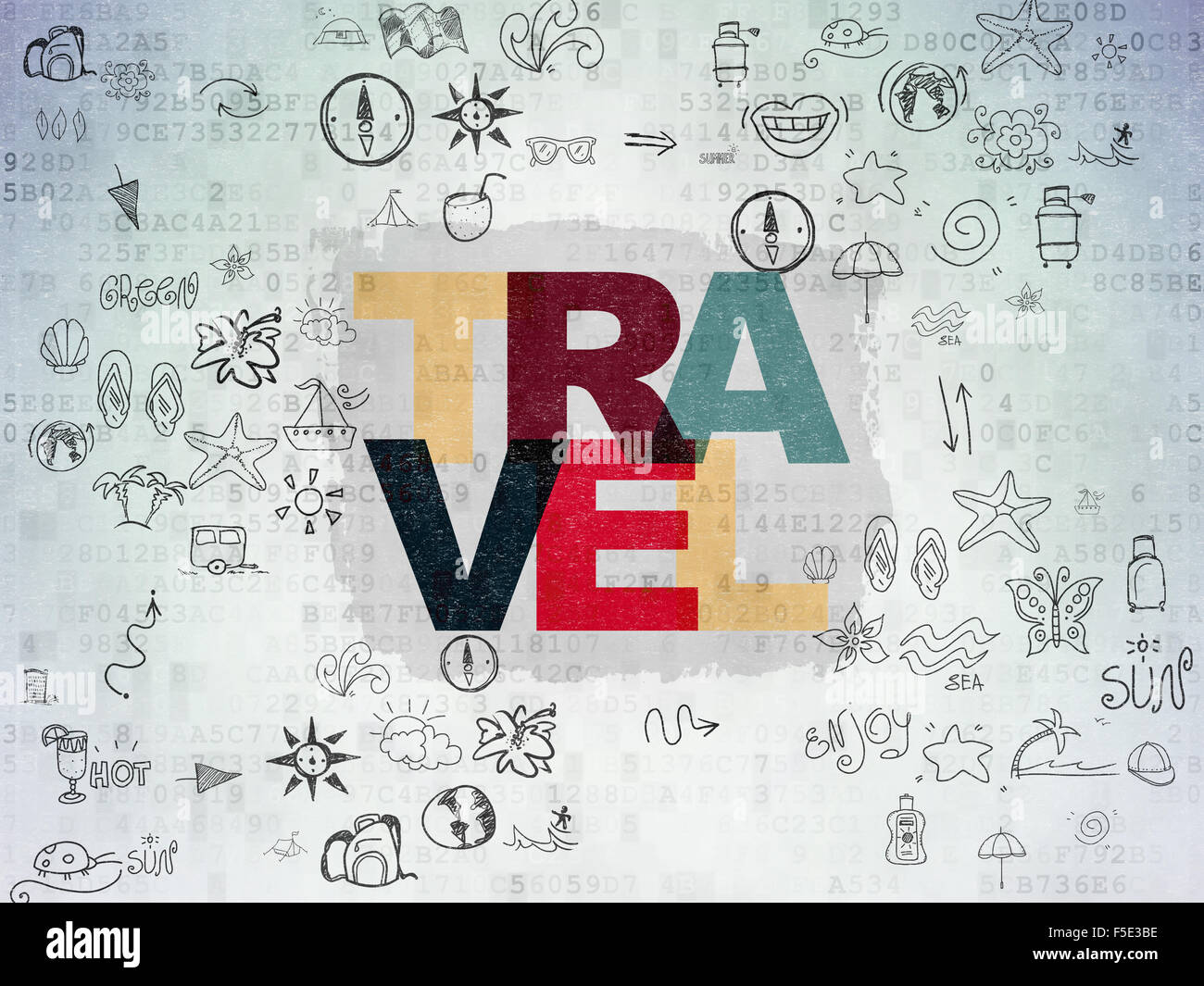 Tourism concept: Travel on Digital Paper background Stock Photo - Alamy