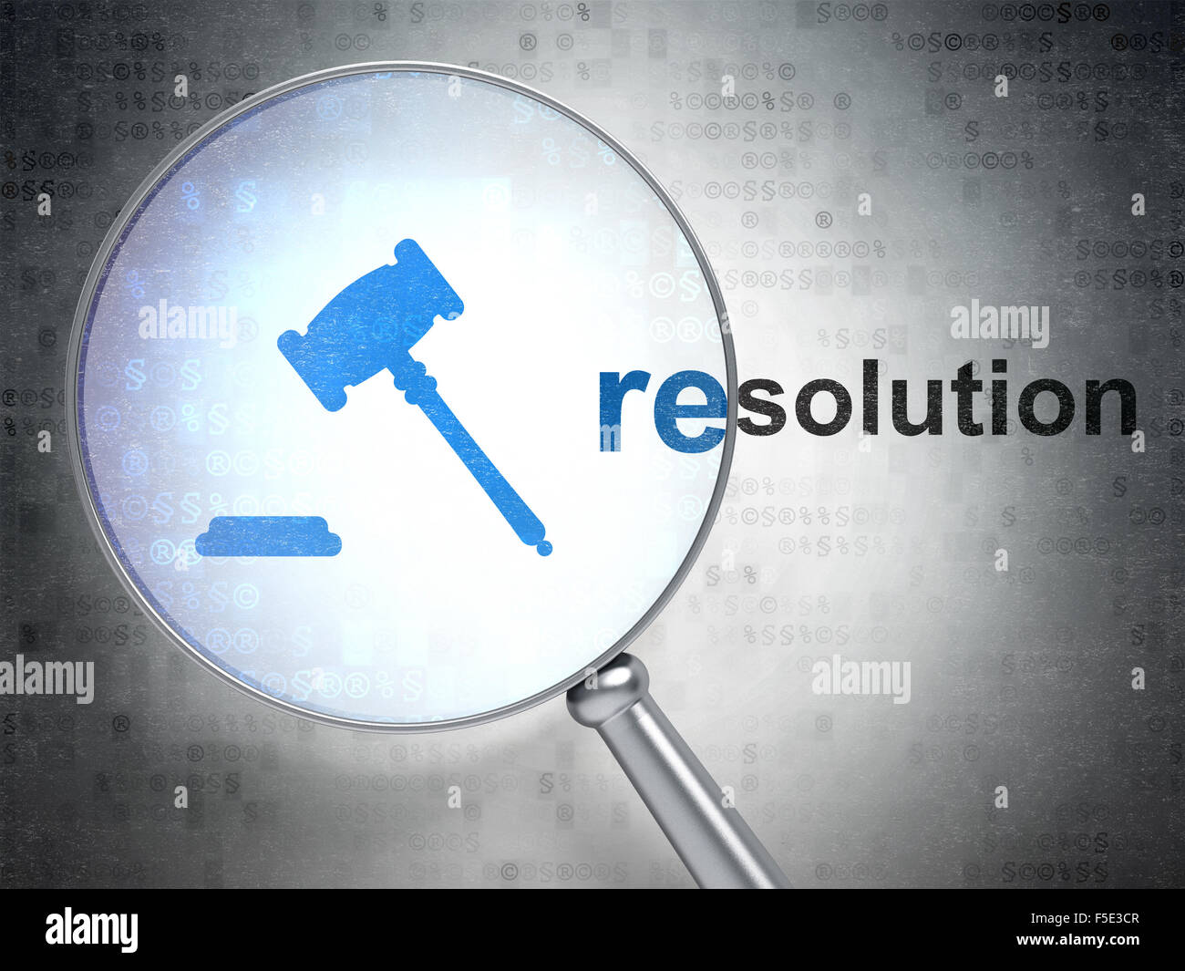 Law concept: Gavel and Resolution with optical glass Stock Photo - Alamy
