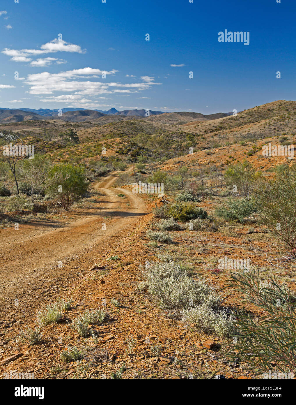 Long winding road snaking across barren hilly landscape of Gammon ...