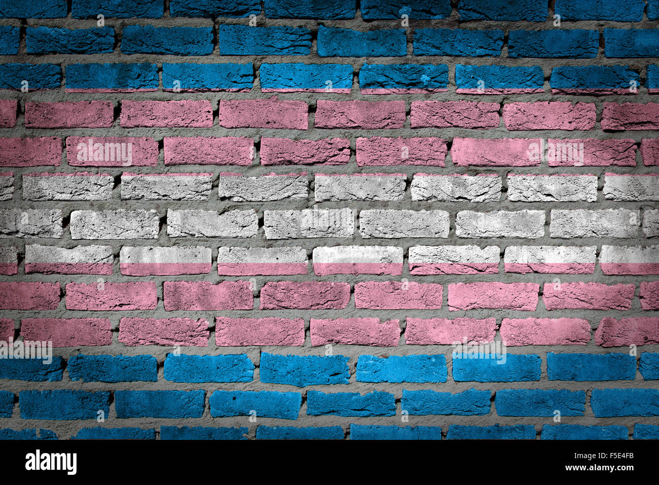Dark brick wall texture - flag painted on wall - Trans Pride Stock ...