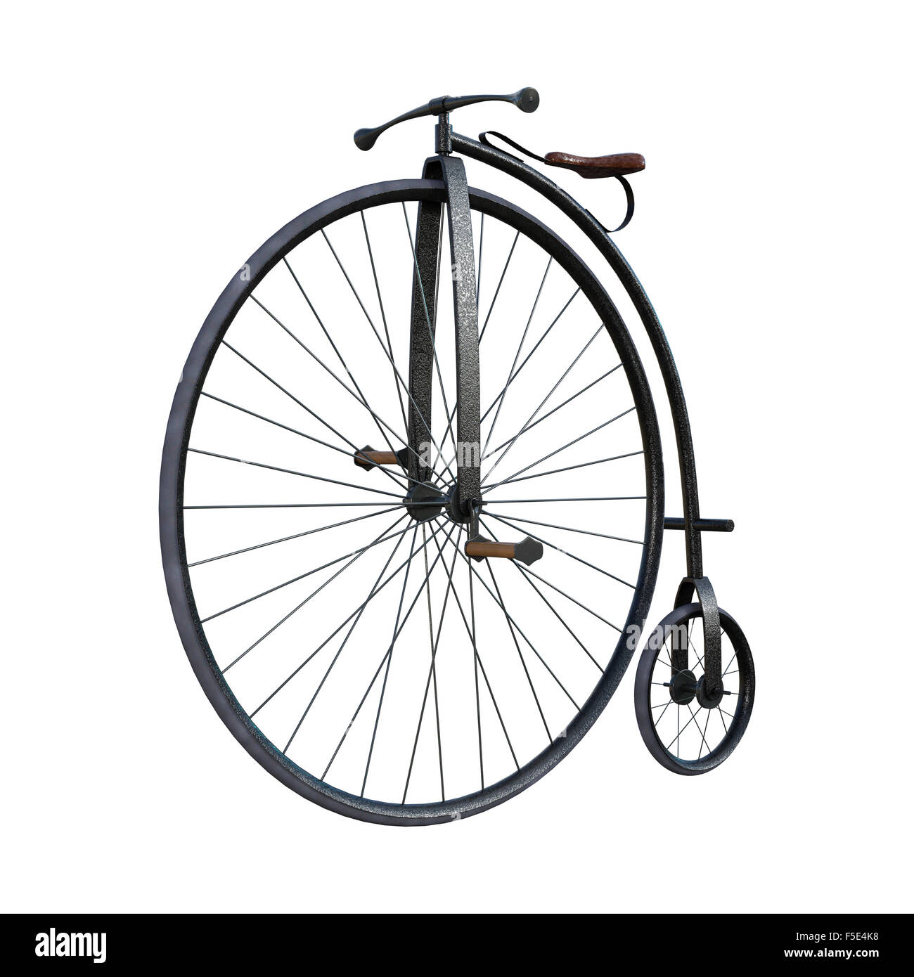 3D digital render of an old fashioned bicycle isolated on white ...