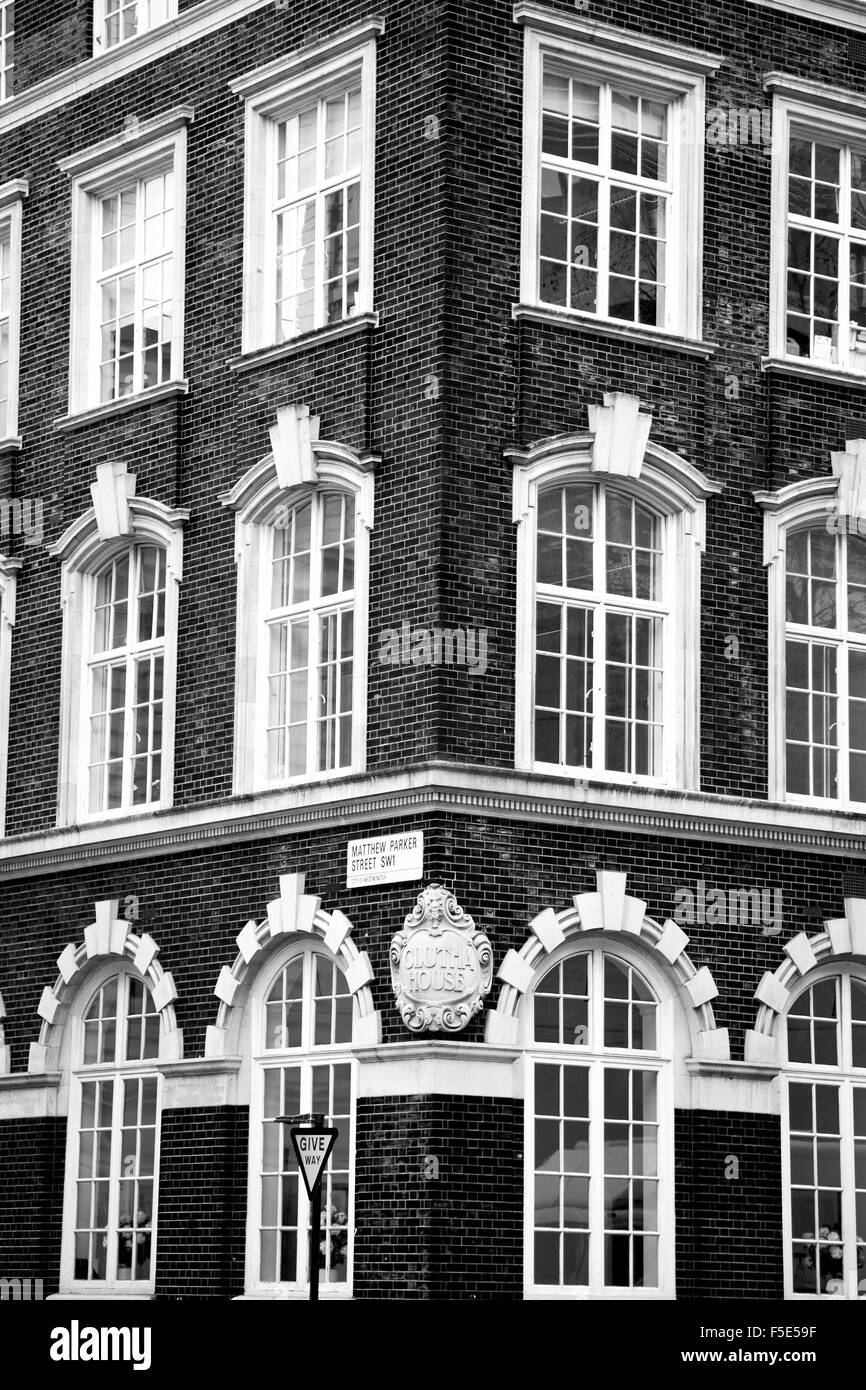 House front red brick Black and White Stock Photos & Images - Alamy