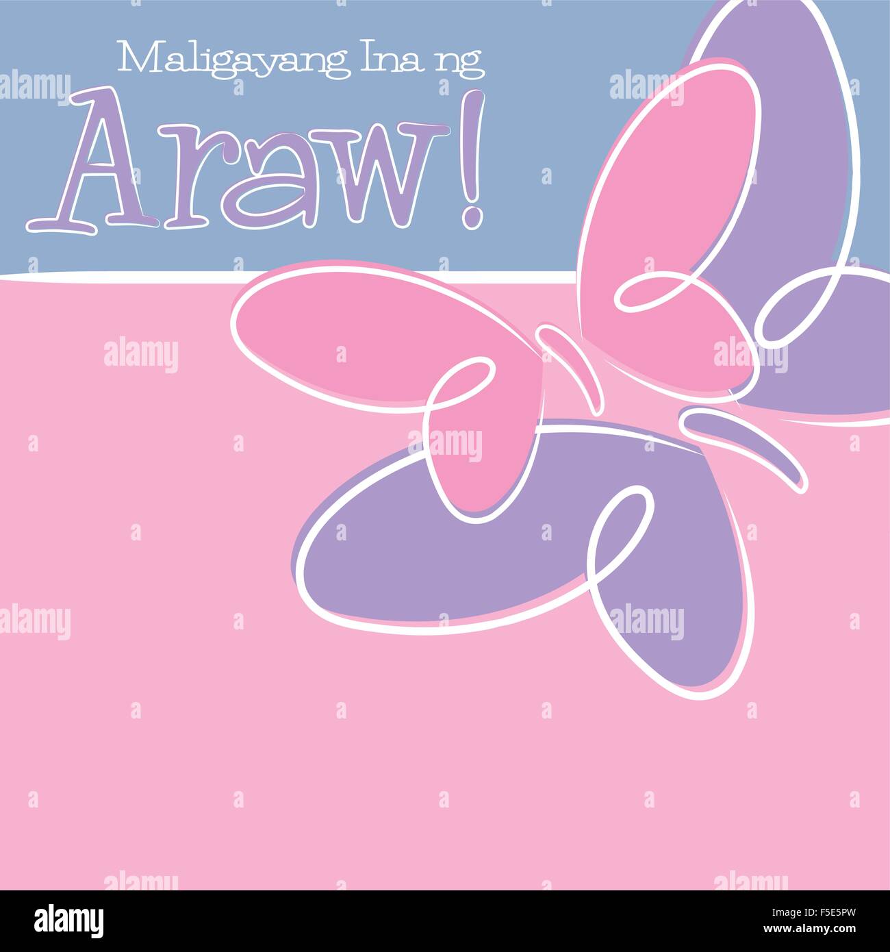 Hand Drawn Tagalog Happy Mother's Day card in vector format Stock ...
