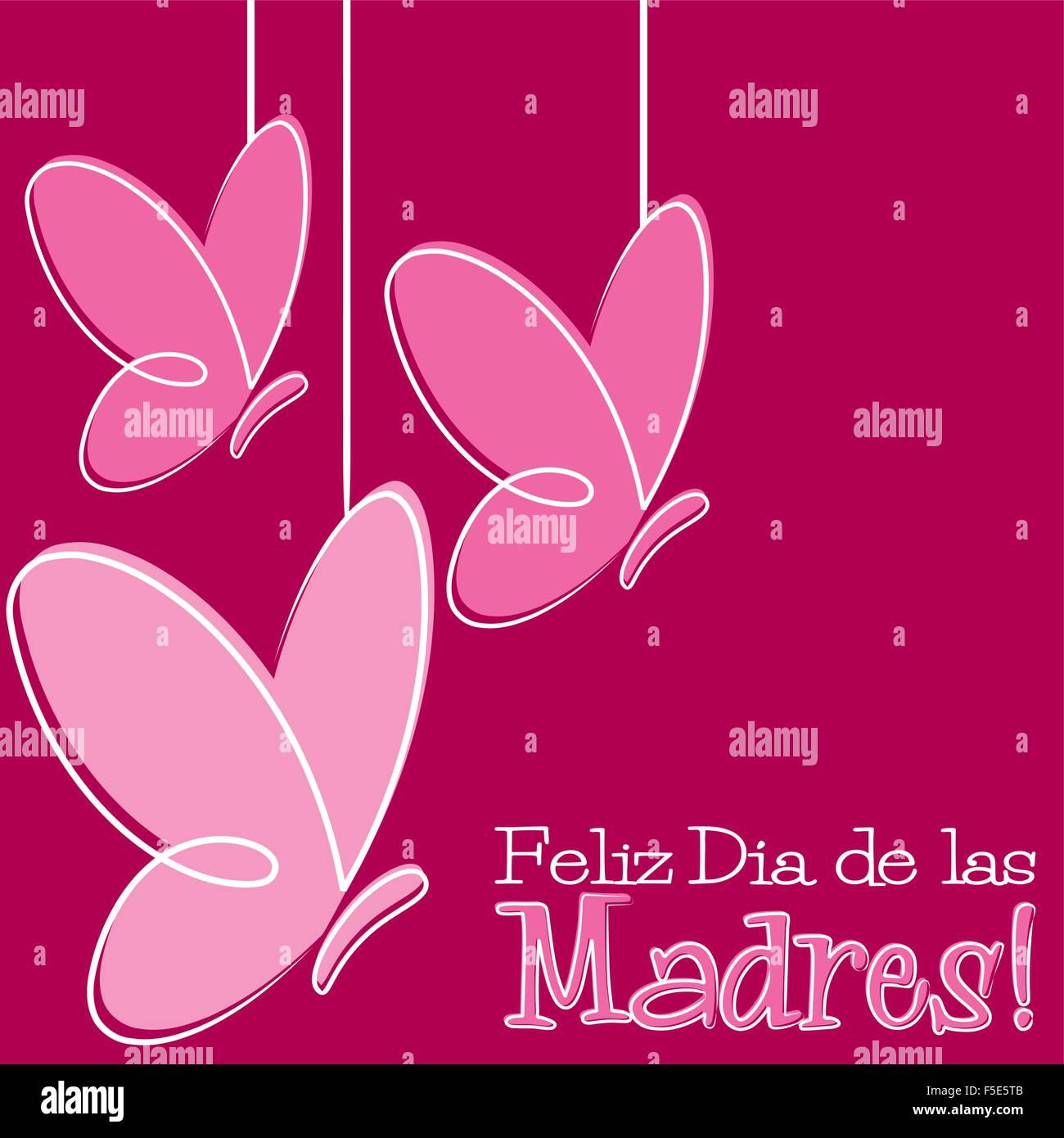 Hand Drawn Spanish Happy Mother's Day card in vector format Stock ...