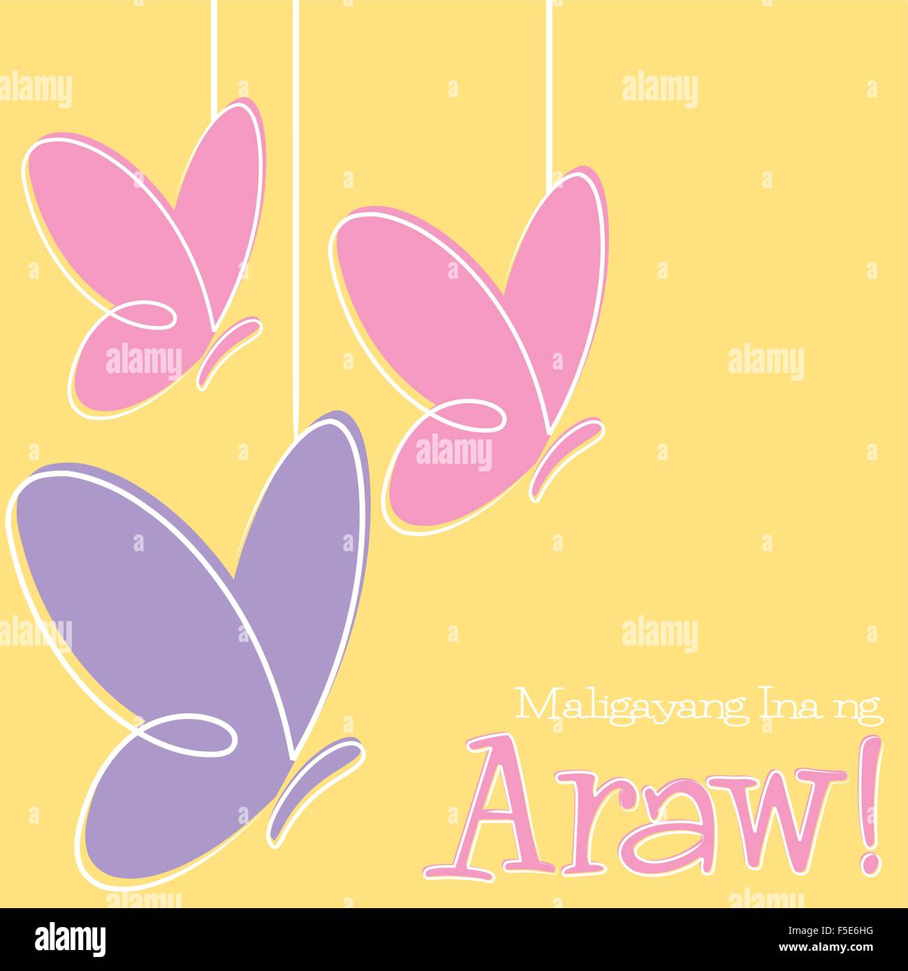 Hand Drawn Tagalog Happy Mother's Day card in vector format Stock ...