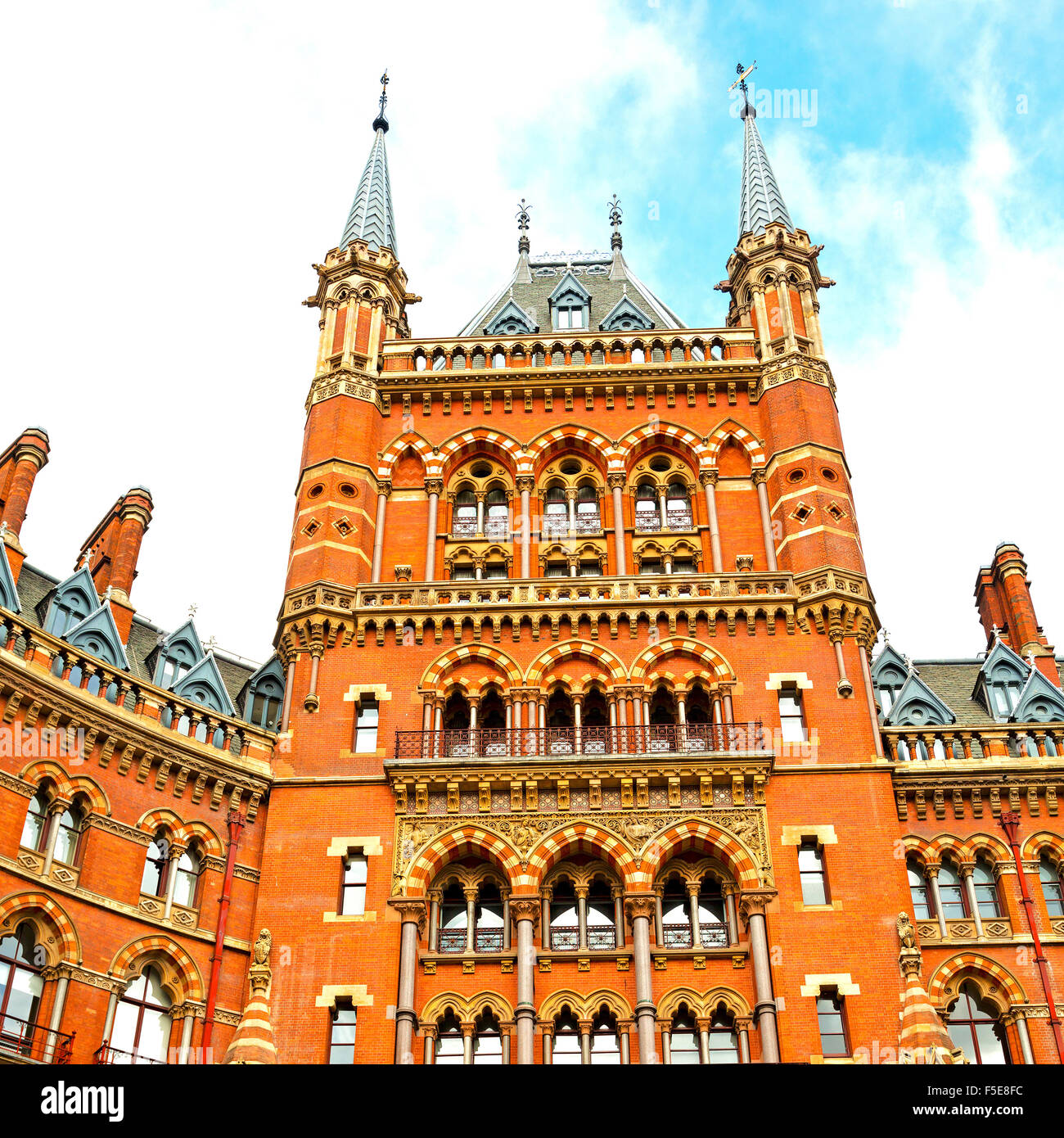 old architecture in london england windows and brick exterior wall ...