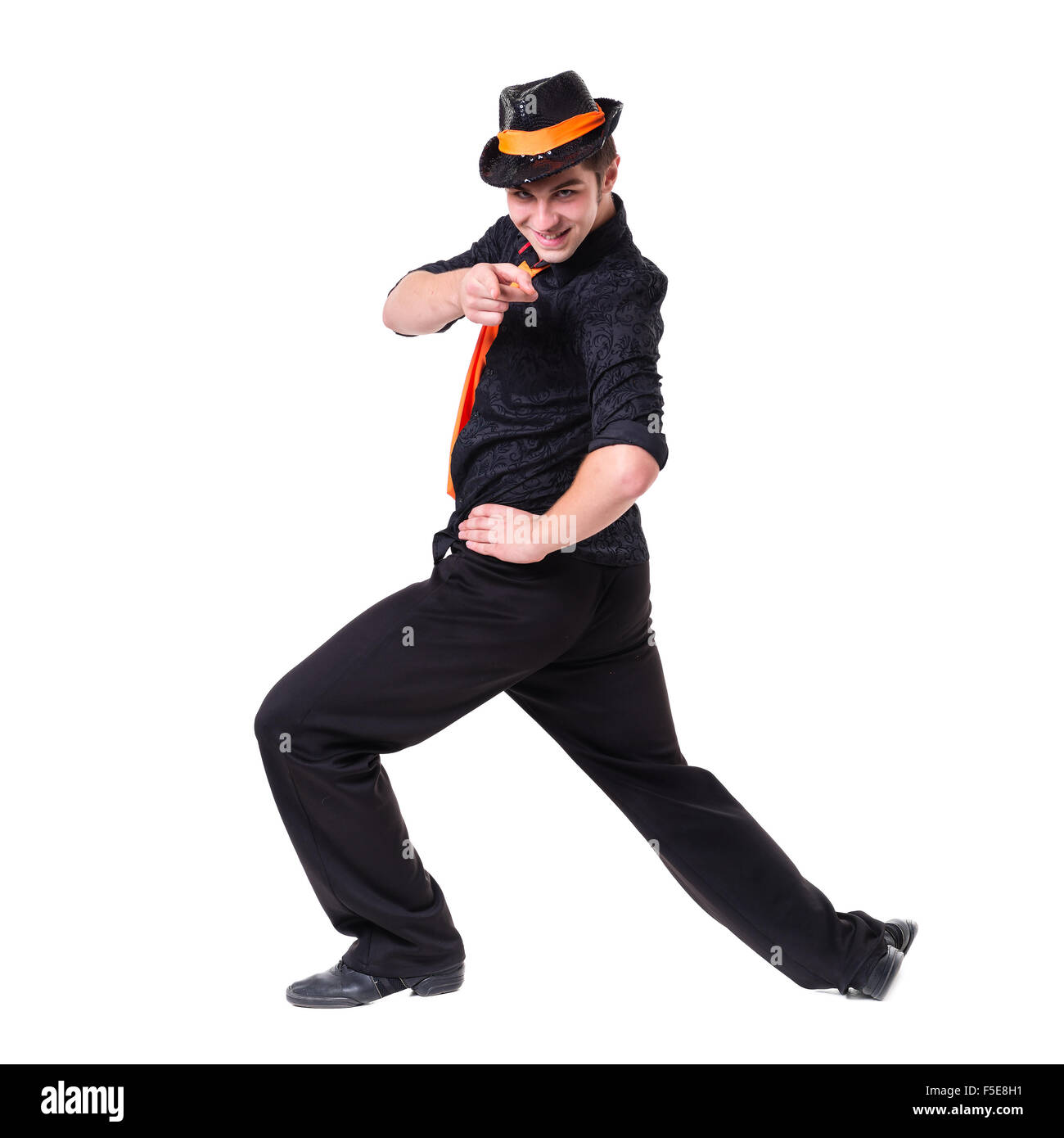 Disco dancer showing some movements against isolated white Stock Photo ...
