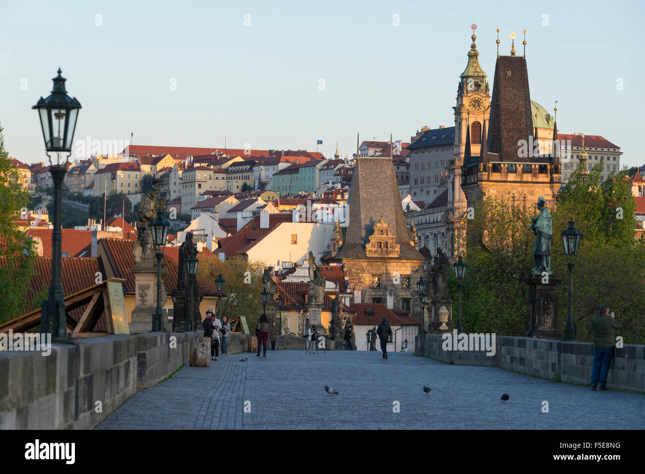 Early morning on Charles Bridge, UNESCO World Heritage Site, Prague ...