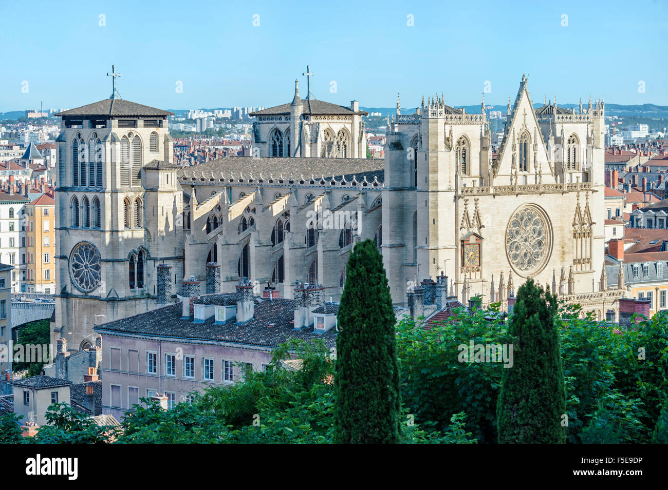 Lyon Cathedral (Saint John the Baptist Primatial), Lyon, Rhone, France ...