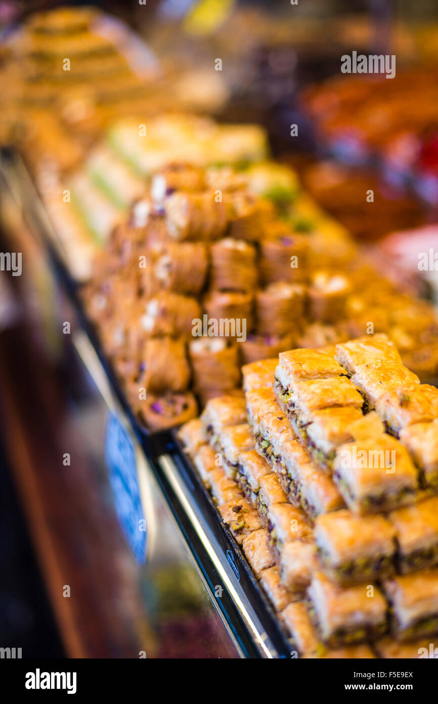 Baklava, a traditional Turkish sweet pastry in The Grand Bazaar ...