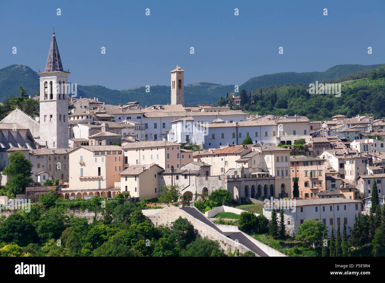 Spoleto with Santa Maria Assunta Cathedral, Spoleto, Perugia District ...