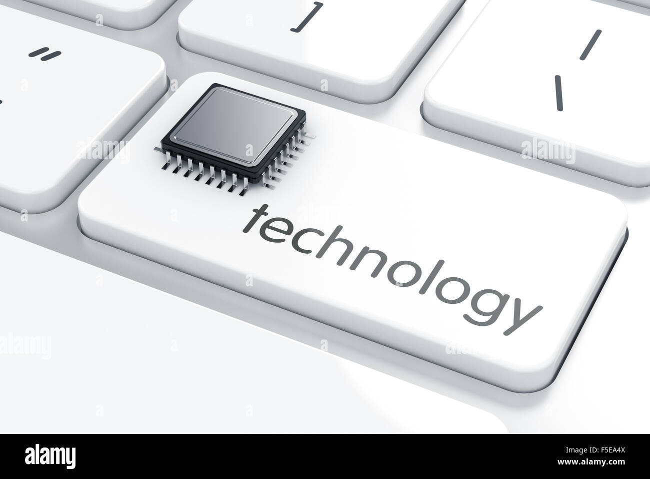 3d rendering of computer microprocessor on the laptop keyboard ...