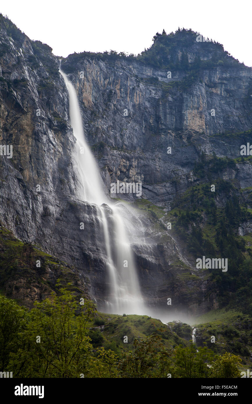 Waterfall in the Natural Park of Lauterbrunnen, Grindelwald, Bernese ...