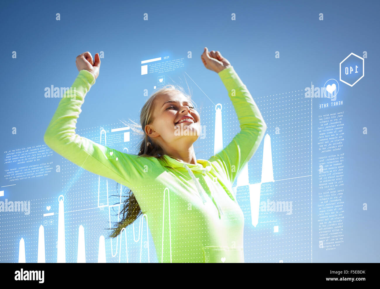 woman runner celebrating victory Stock Photo - Alamy