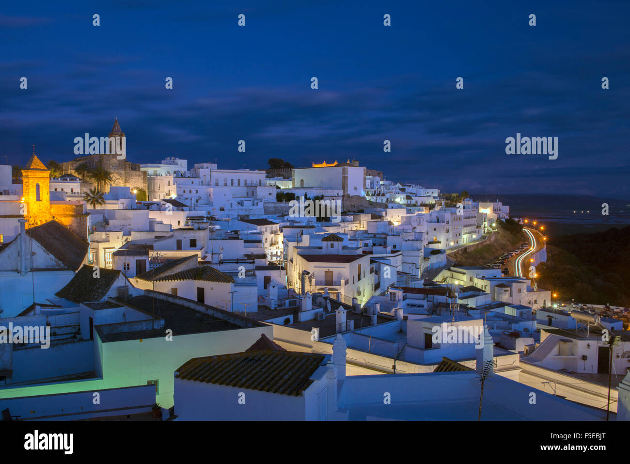 Evening rooftop views of the whitewashed village (Pueblos blanca) of ...