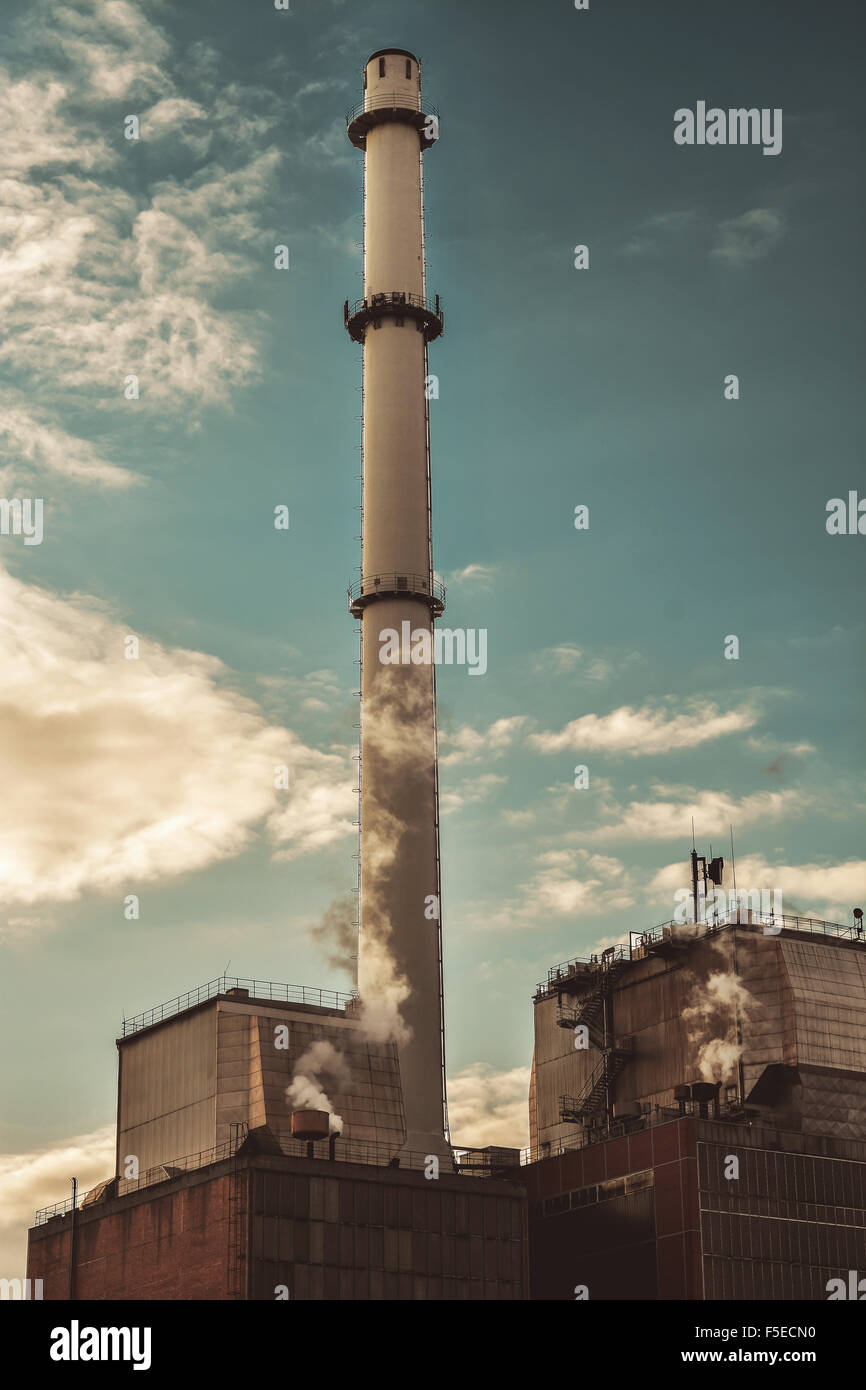 old factory smoke tower chimney Stock Photo - Alamy