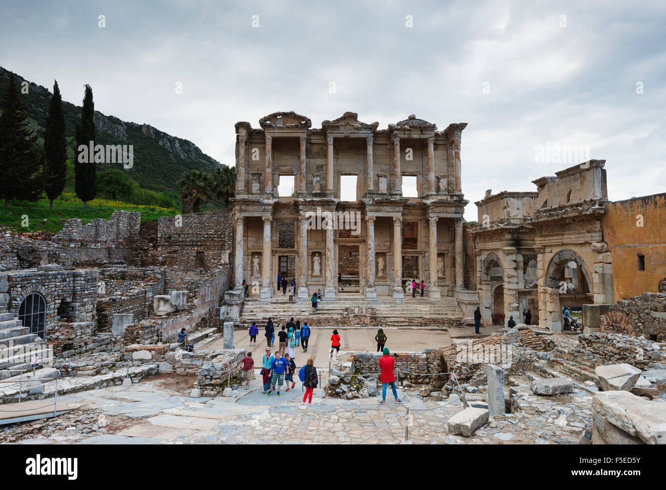 Ancient Roman ruins, The Library of Celcus, Ephesus, Anatolia, Turkey ...