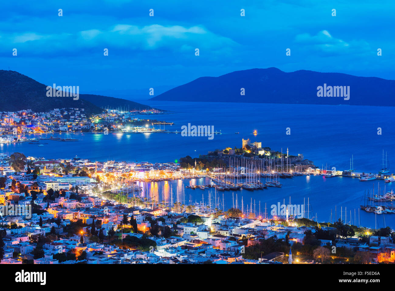 The 15th century Bodrum castle and marina, Bodrum, Aegean coast ...