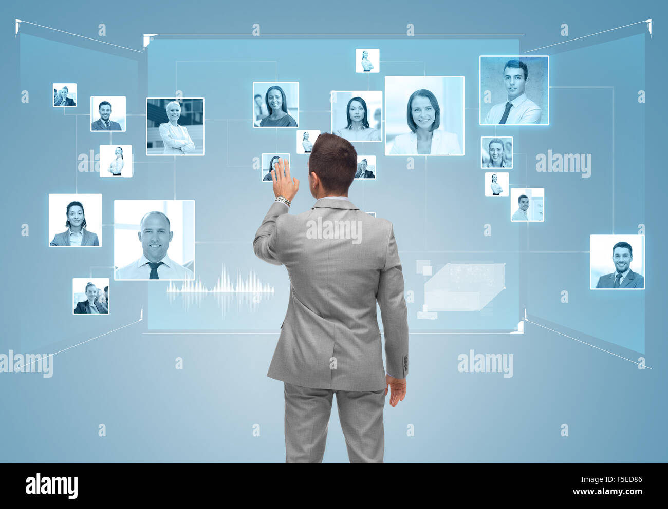 Concept man interacting virtual hi-res stock photography and images - Alamy