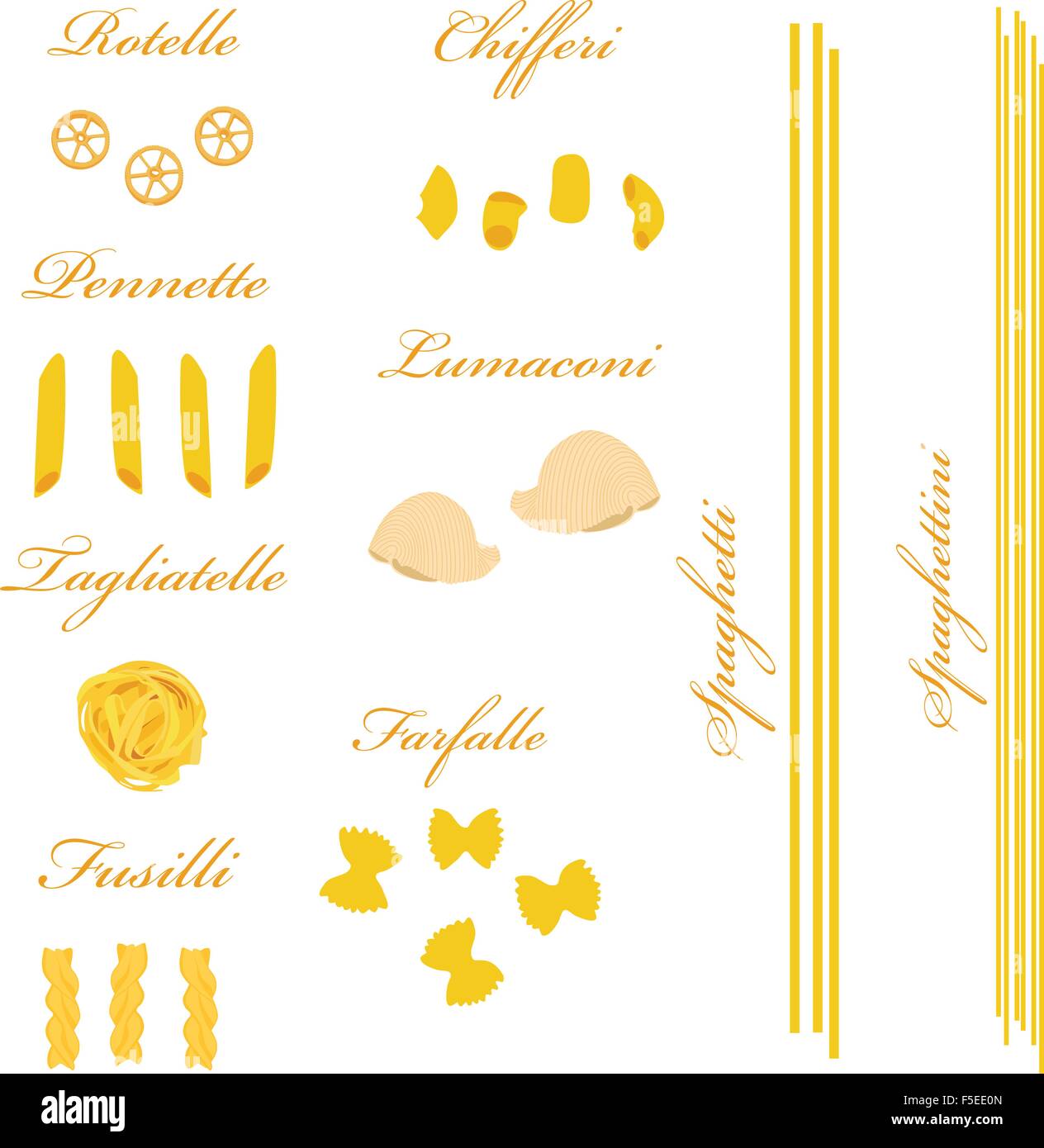 Pasta set vector Stock Vector Image & Art - Alamy