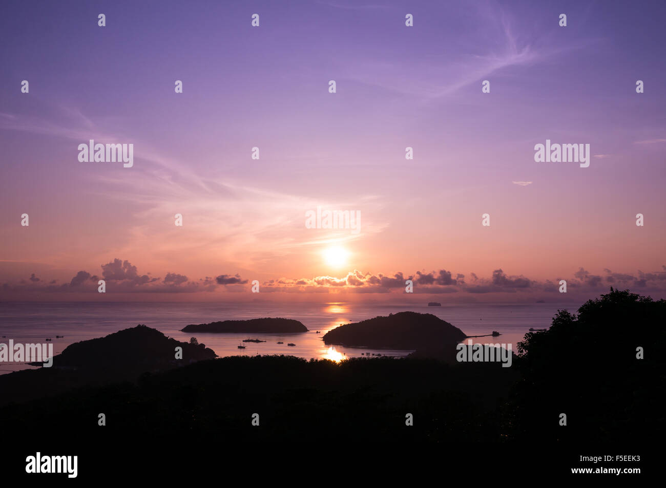 Panwa Viewpoint (also known as Khao Khad Views Tower), sunset Stock ...