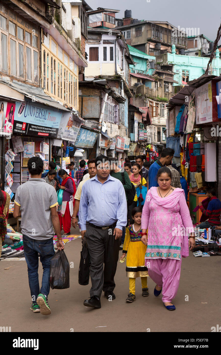 India, Himachal Pradesh, Shimla (Simla), Lower Bazaar, shoppers Stock ...