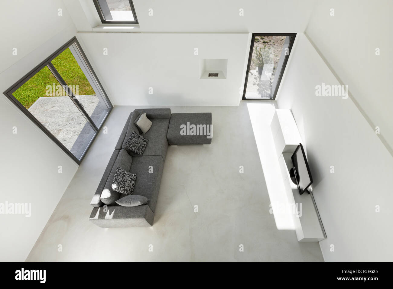 Architecture, interior of a modern house, living, top view Stock Photo ...
