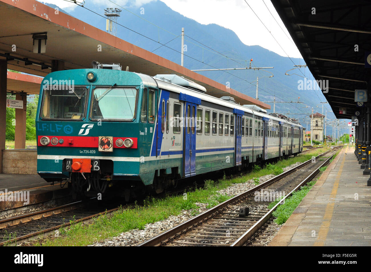 Suburban Class 724 EMU at the railway station, Domodossola, Italy Stock ...